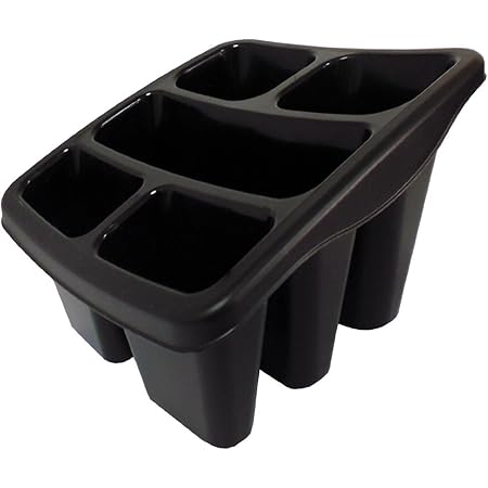 Black Plastic Cutlery Holder Sink Tidy Drainer Organiser Rack Spoon ...