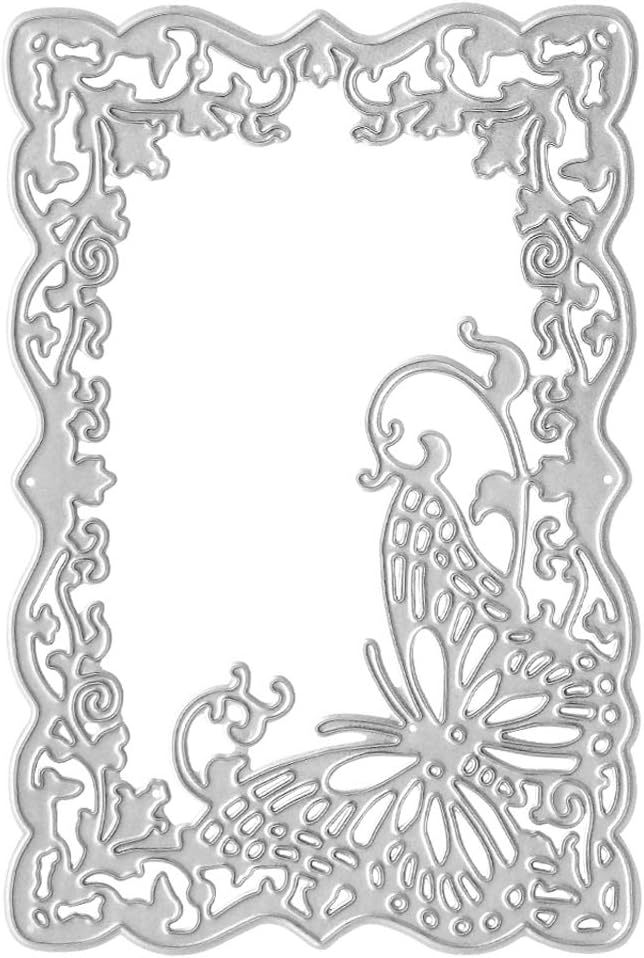 Amazon.com: Lace Butterfly Border Frame Metal Die Cuts, Hollow ...