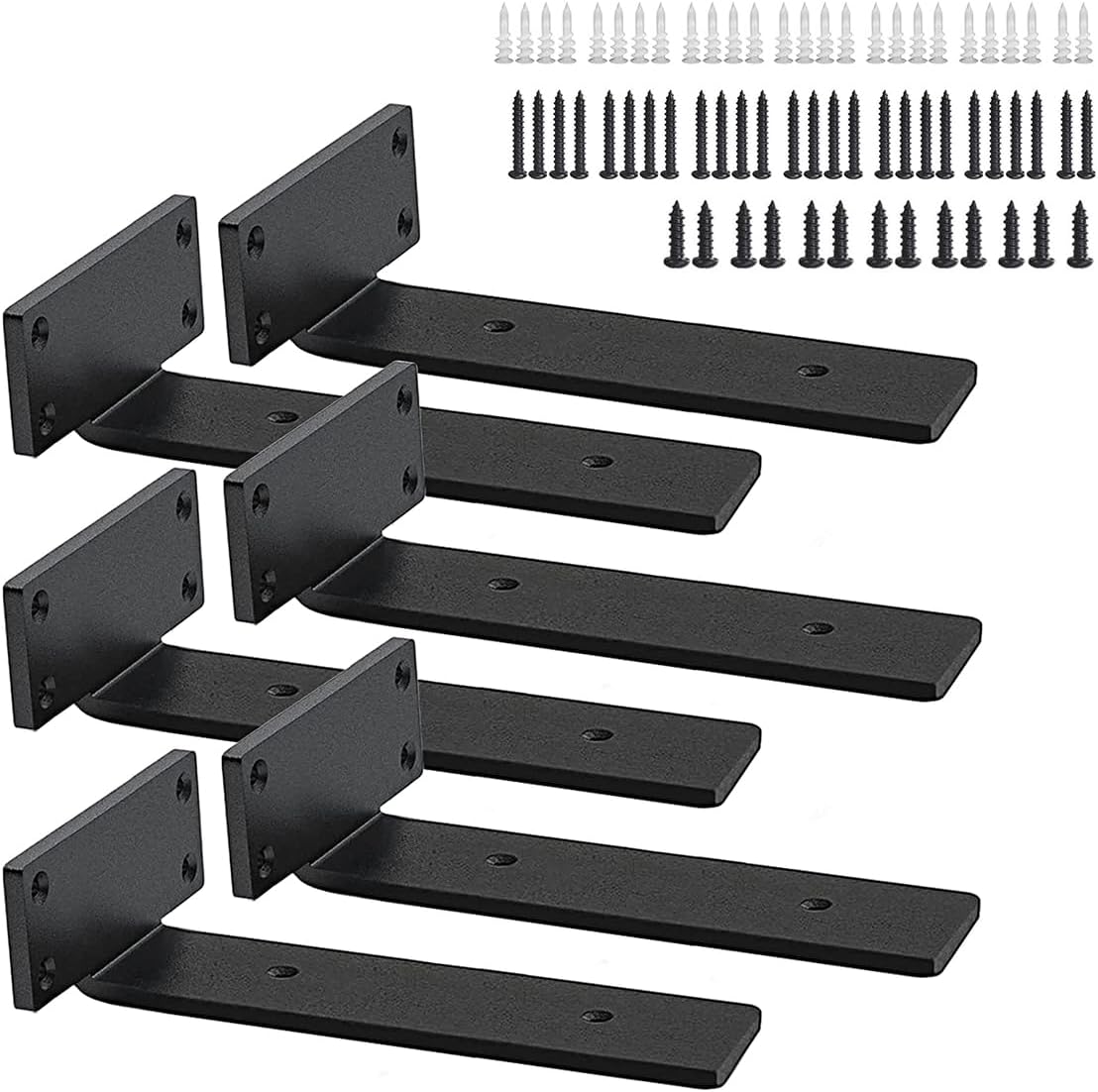Amazon.com: 6-Pack of 6 Shelf Brackets, 6 inch (1/4 inch - About 0.6 cm ...