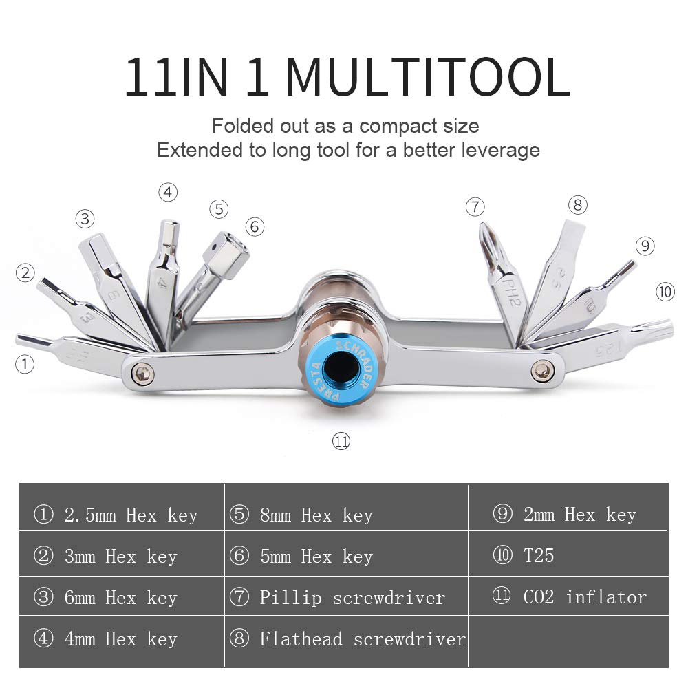 Snapklik.com : Bike Tool Mini 11 In 1 Multi-Tool - Chain Tool/Torx/Hex ...