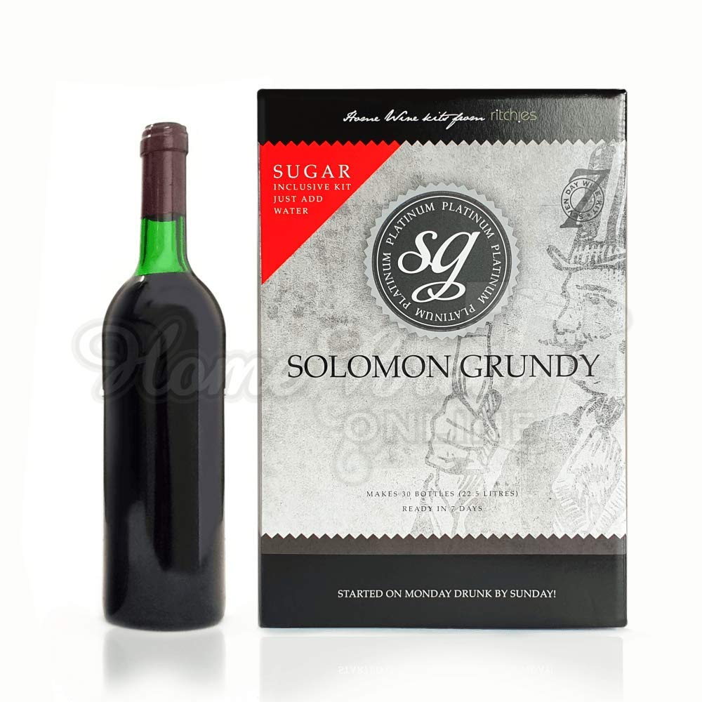 Solomon Grundy Platinum Shiraz Home Brew Wine Ingredient Kit Makes 30 ...