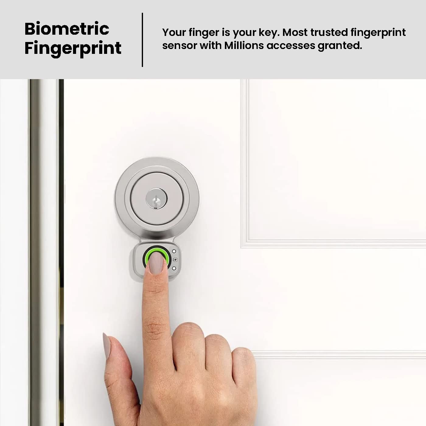 Fingerprint Sensor Deadbolt Automatic Keyless Indoor Lock With Smart