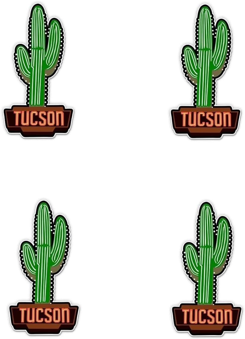 Amazon.com - Pack of 4 Stickers - Tucson Cactus Arizona - Vinyl Sticker ...