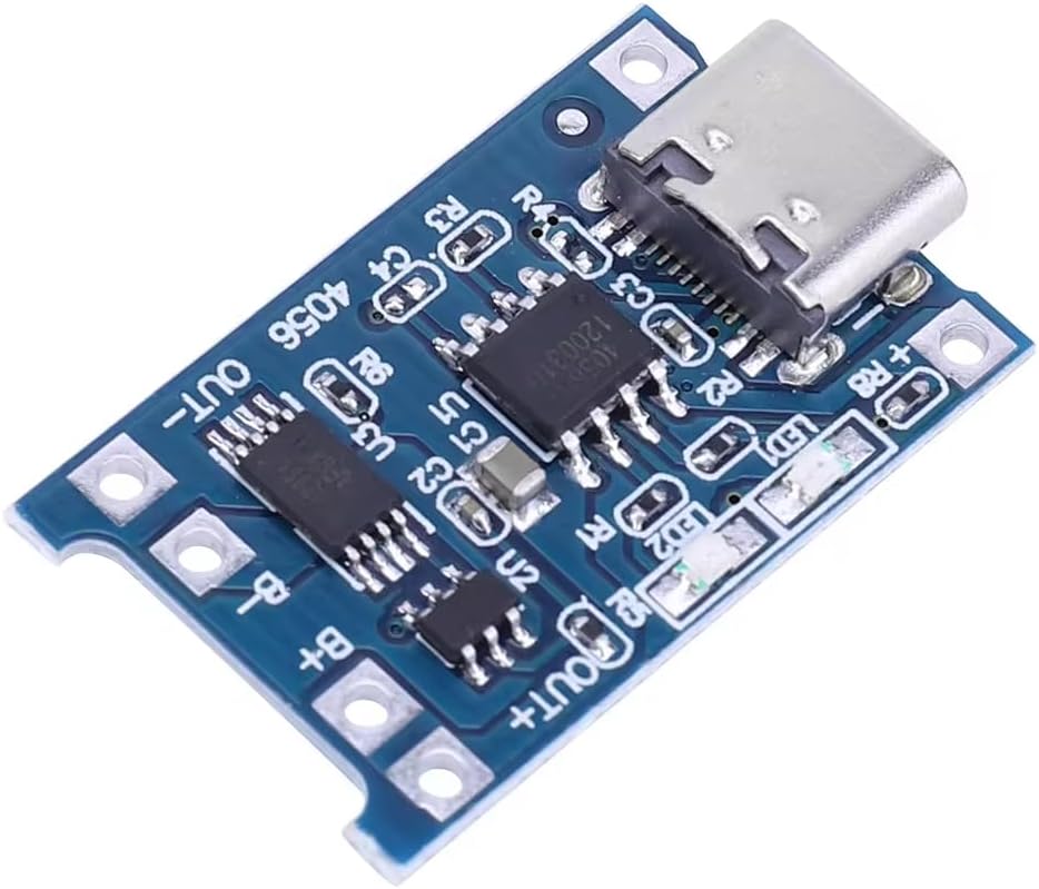 TP4056 5V 1A 18650 Lithium Battery Charger Module, Type-C USB, Dual ...