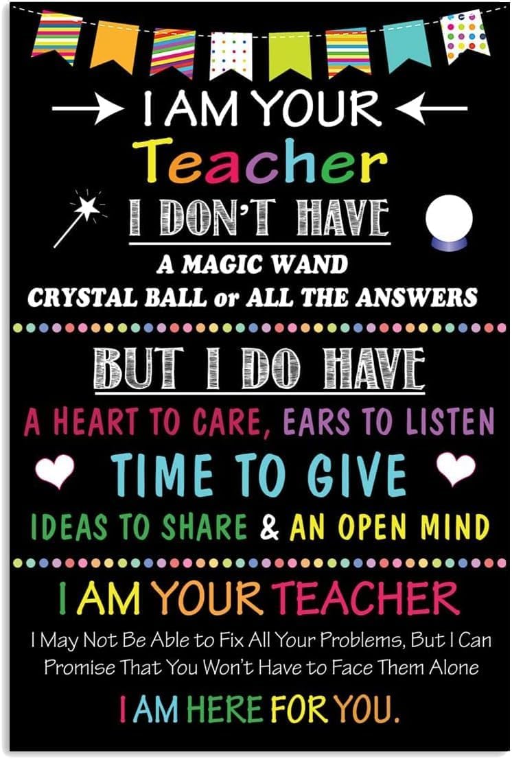 Amazon.com: I Am Your Teacher Poster/Canvas Gifts For Teacher Women Men ...