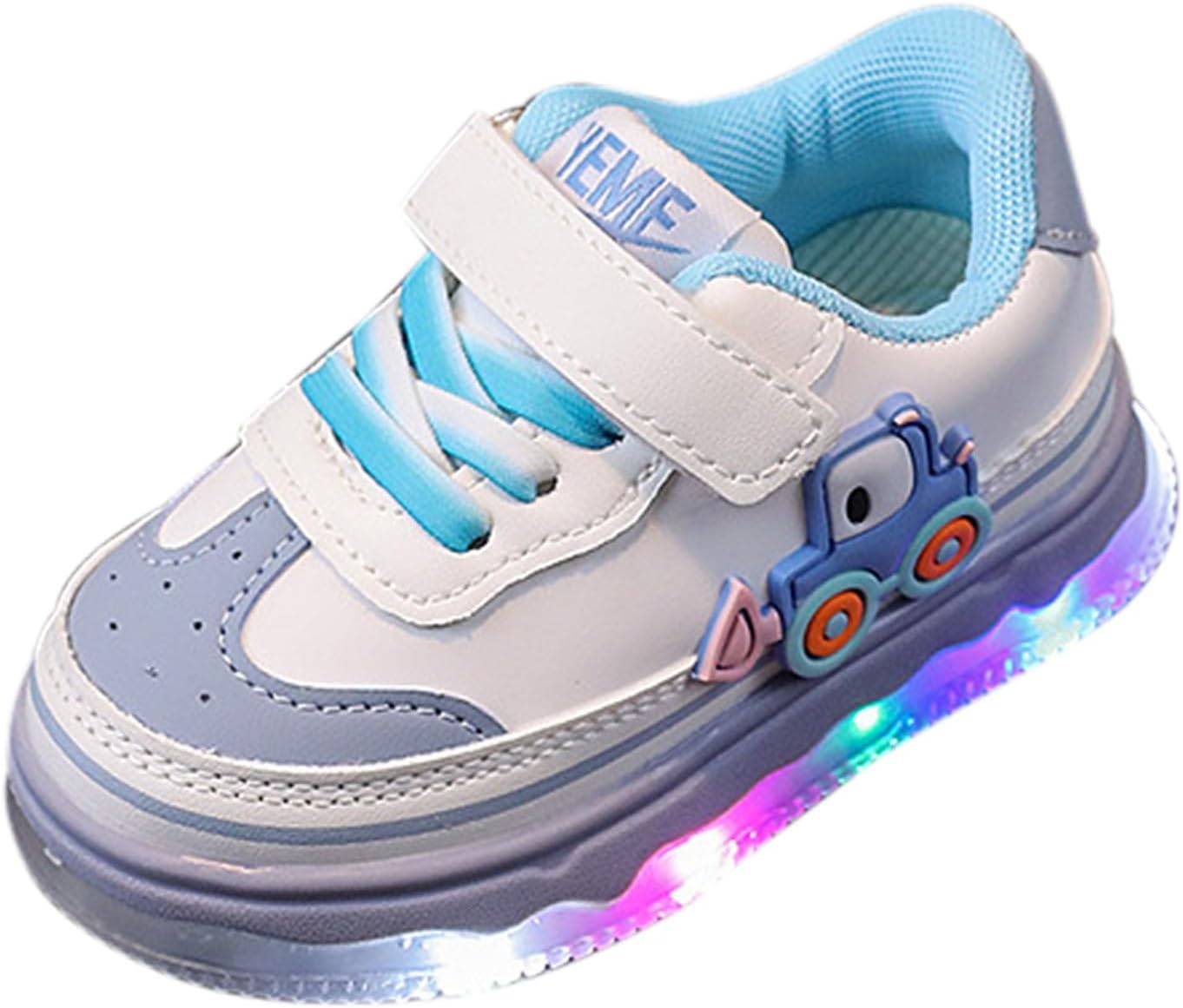 Toddler Boys Girls Light Up Walking Shoes Baby Cute Excavator Pattern ...