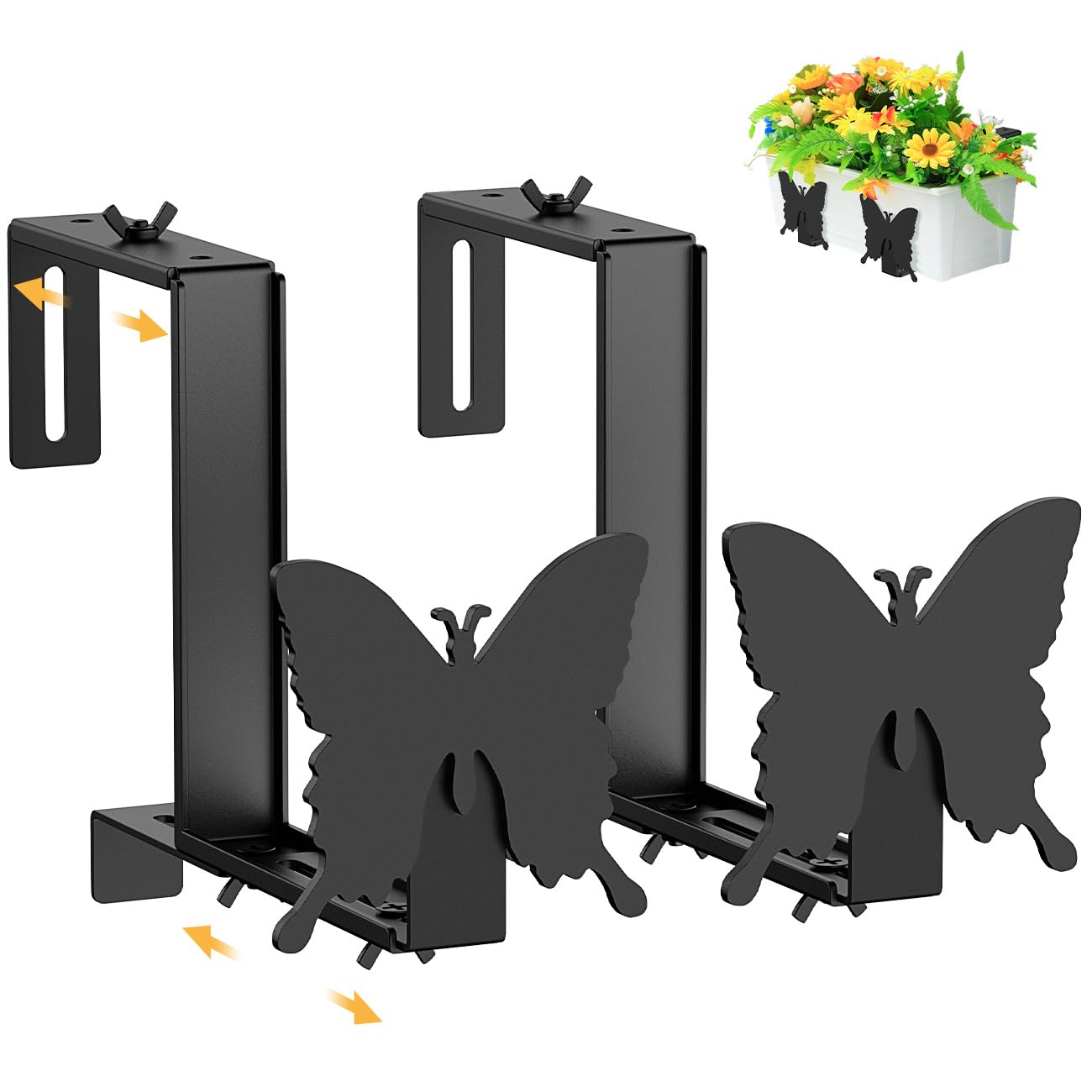 Amazon.com: Housolution 2-Pack Window Box Brackets, (5.9 - 9.6 Inches ...