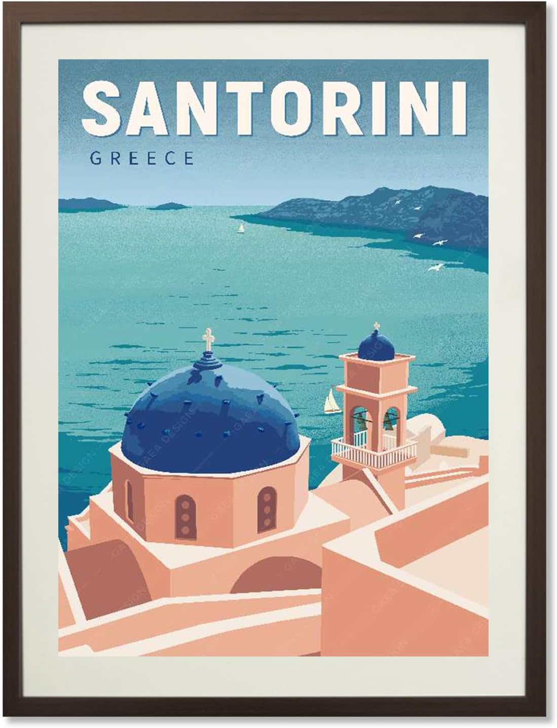 Amazon.com: gaeaverse Greece Santorini City Landscape Travel Posters ...