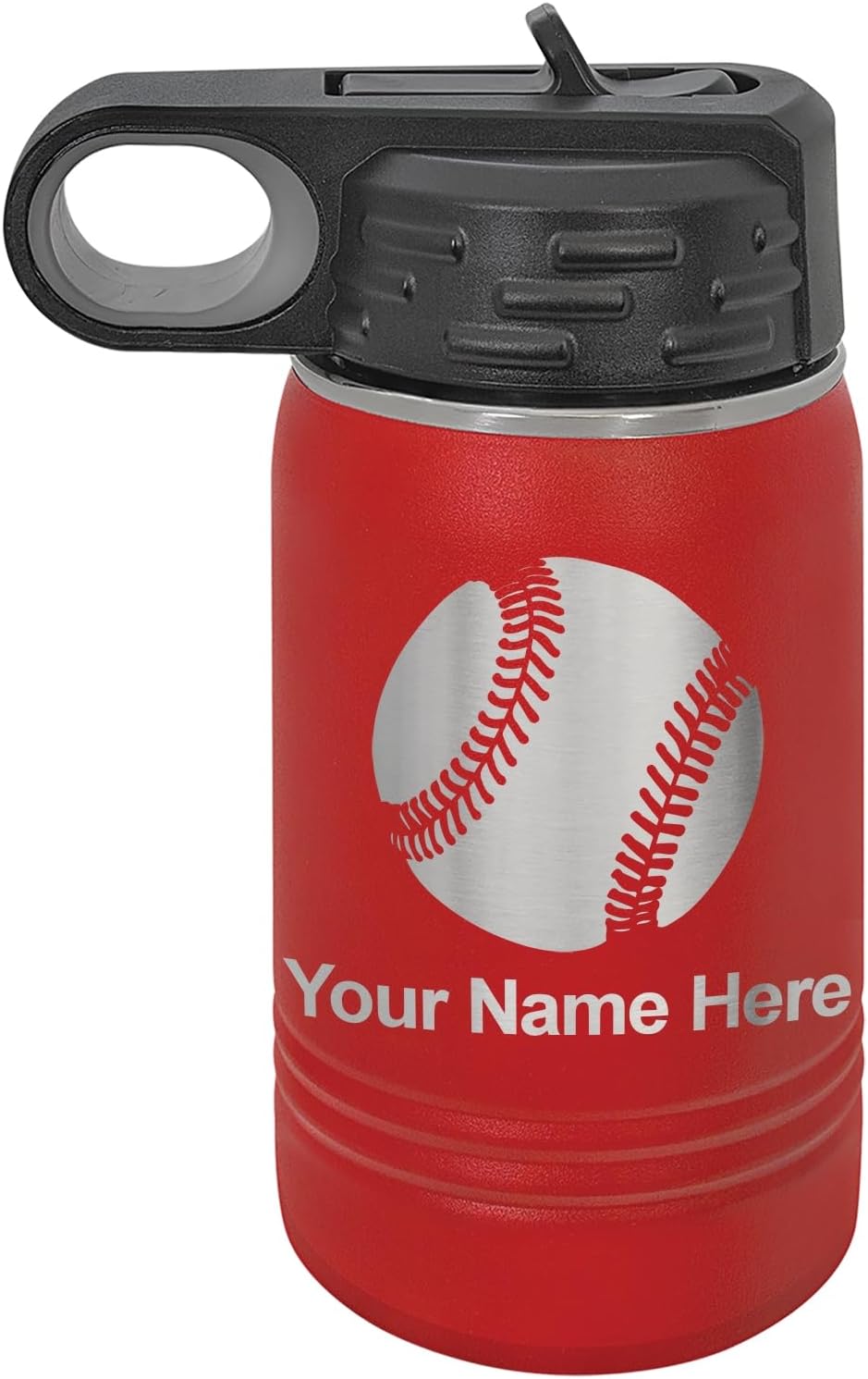 Amazon.com: LaserGram Personalized Water Bottle, Baseball Ball ...