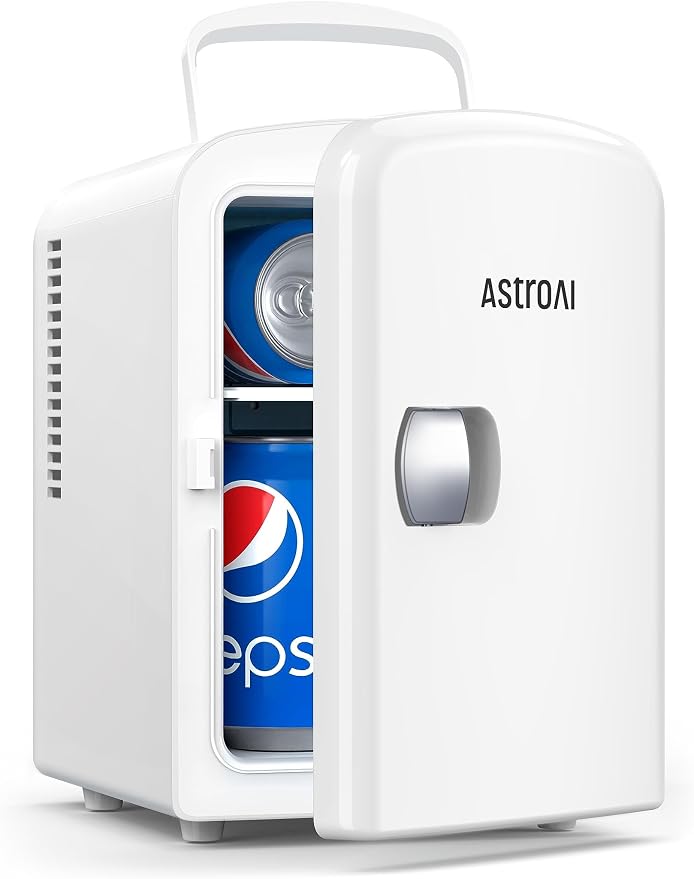 Amazon.com: AstroAI Mini Fridge, 4 Liter/6 Can AC/DC Portable ...