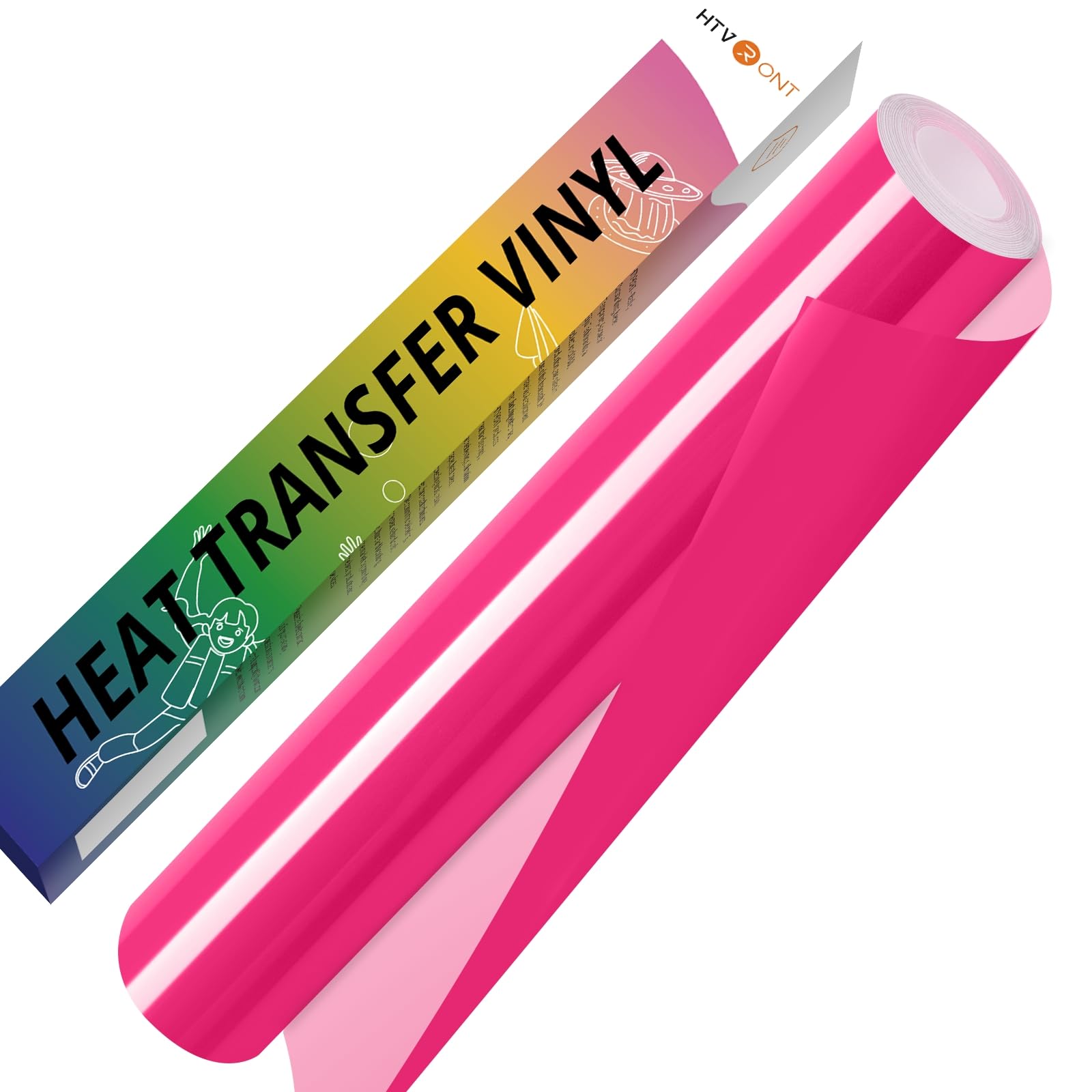 Amazon.com: HTVRONT Neon Pink HTV Vinyl Roll - 12" x 10ft Neon Pink ...