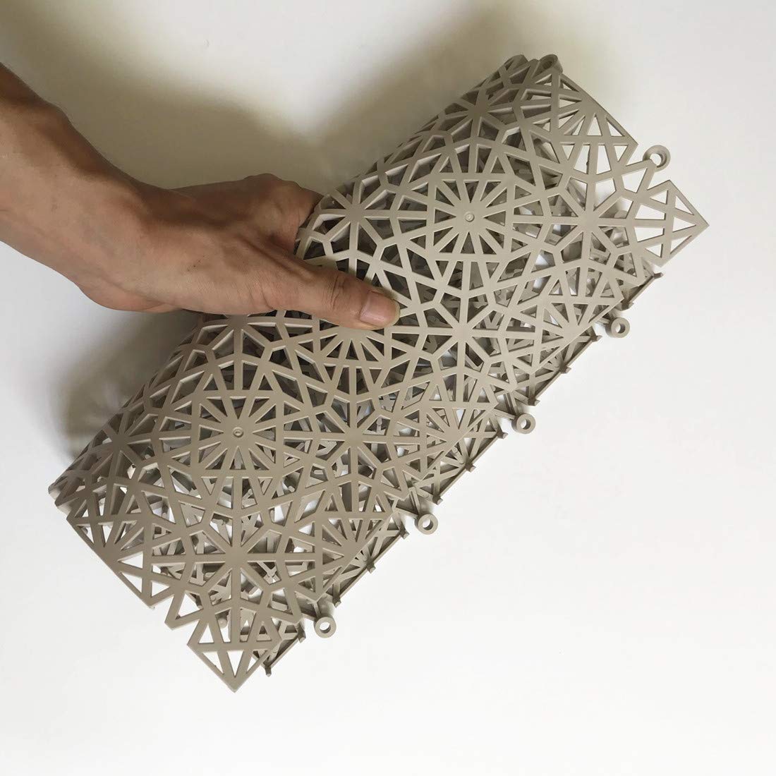 smabee 12 Pack Interlocking PVC Non-Slip Tile Drainage Mat 11.75" x 11. ...