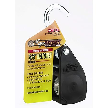 Rope Ratchet 10026 Ratcheting Tie Down Rope Hanger Pulley, 3/8" 250lb ...