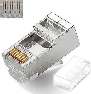 Amazon.com: LOGICO 100 pcs RJ45 CAT6 Shielded w Load Bar Insert Modular ...