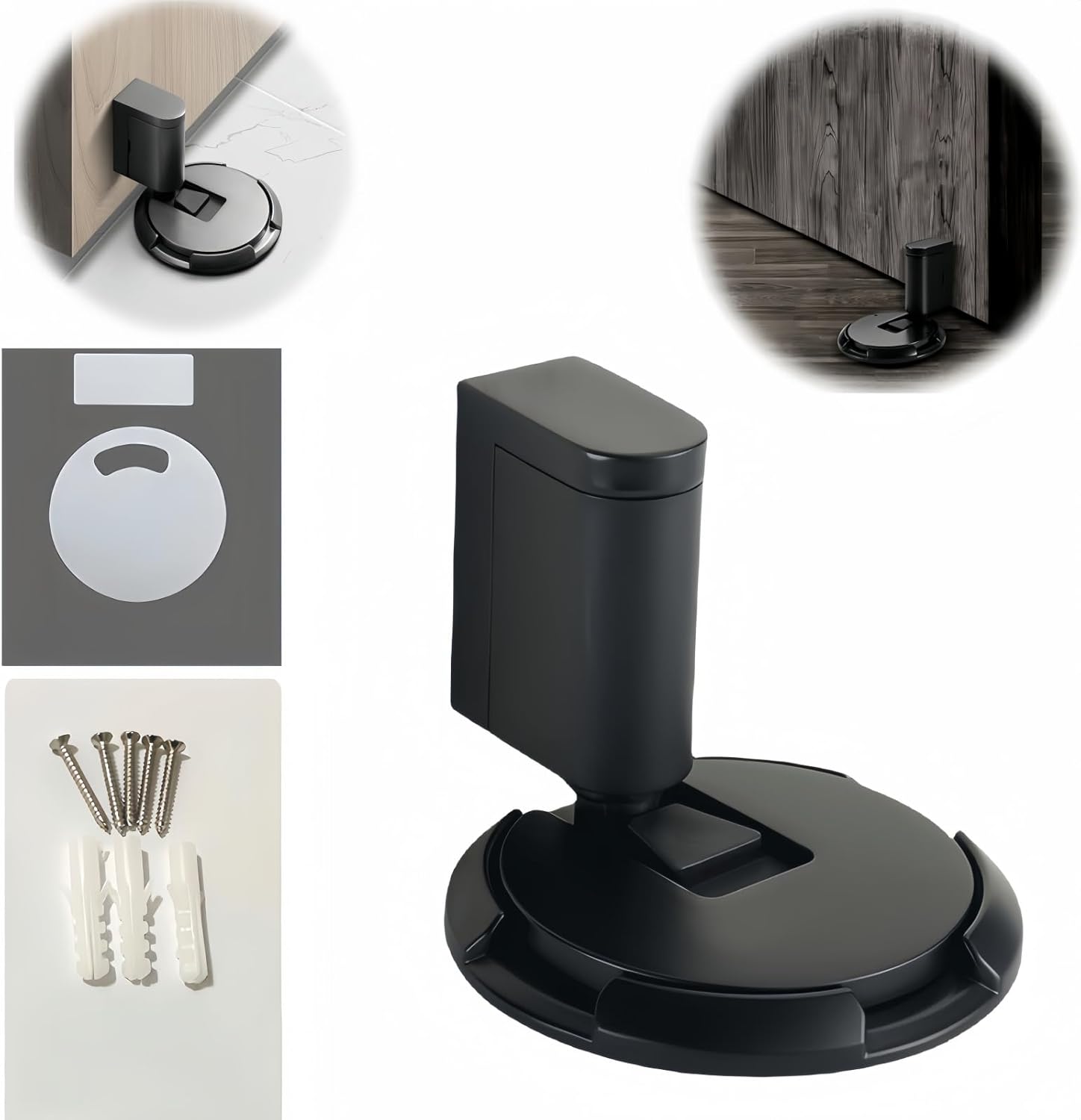 Amazon.com: Floor Door Stopper,Magnetic Door Catch,Black Door Stops ...