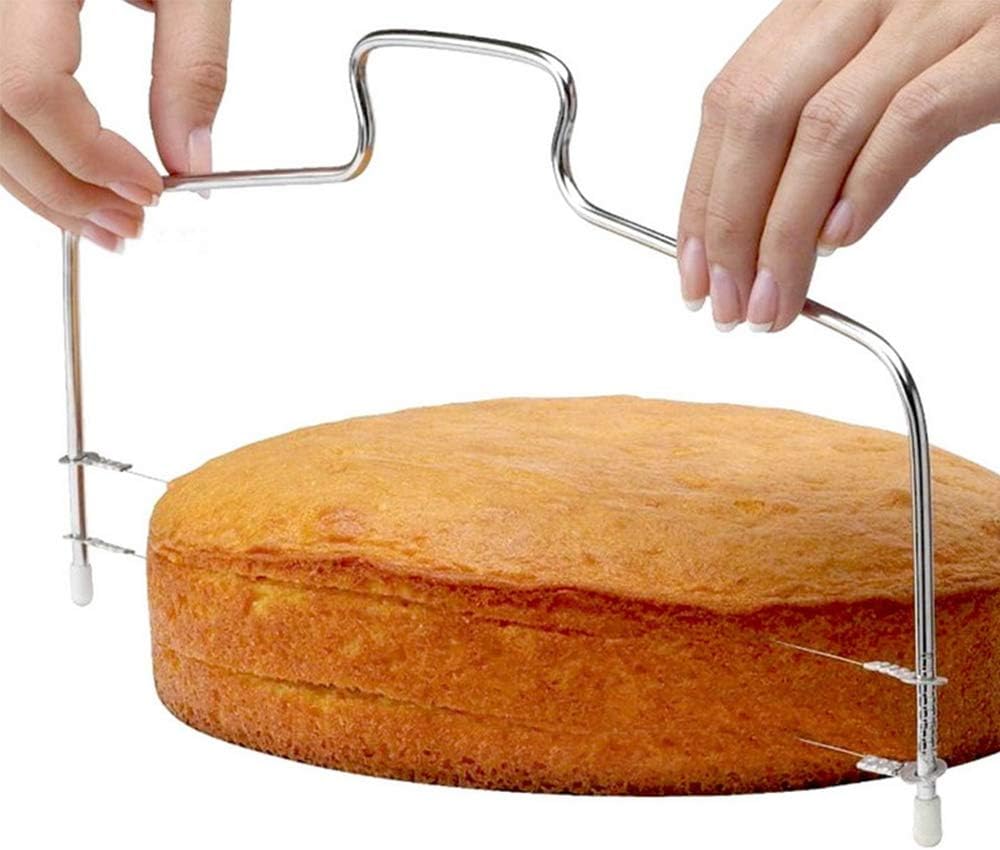 Amazon.com: QQT Double Wire Cake Slicer 2-Wire Adjustable Stainless ...