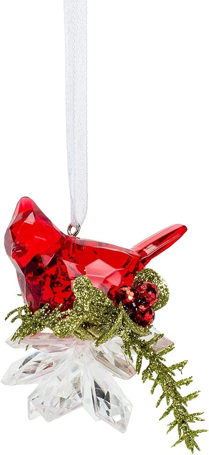 Amazon.com: Cardinal on Holly Crystal Red Cardinal Acrylic Decorative ...