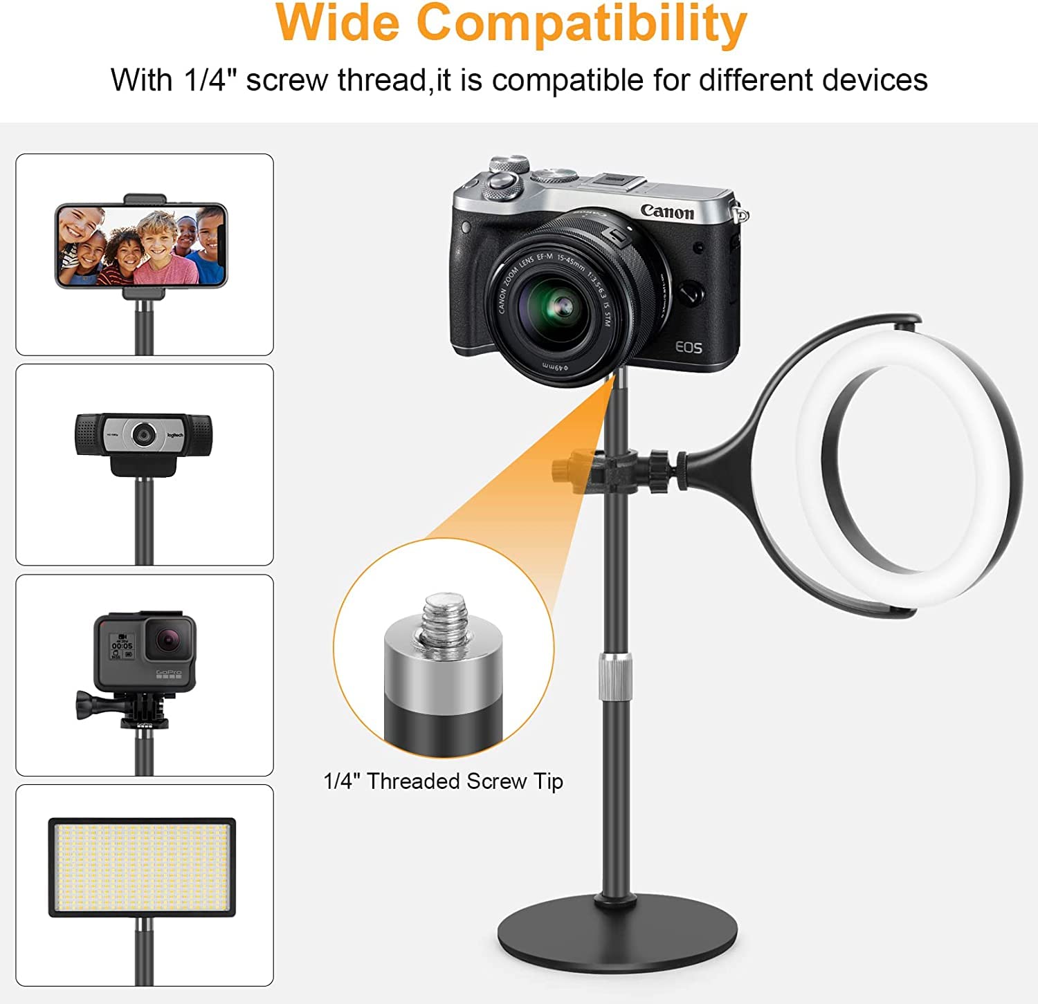 Snapklik.com : Selfie Ring Light For Desk Computer Laptop Video ...