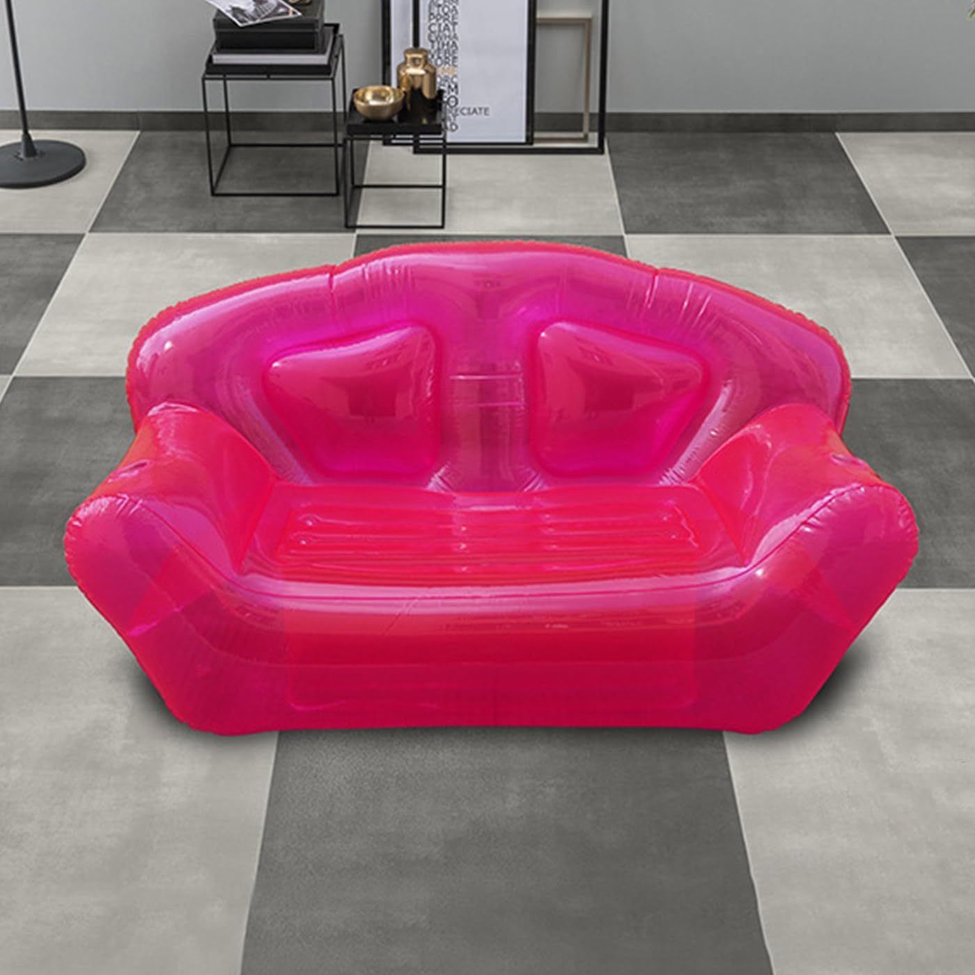 Amazon.com: Pink Inflatable Sofa Seat, Transparent PVC Inflatable Couch ...