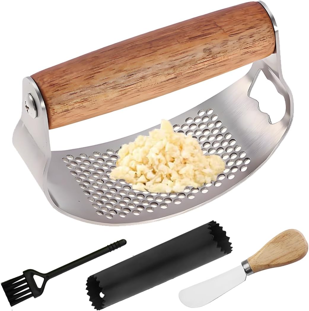 Amazon.com: Garlic Press Rocker Stainless Steel Ginger Crusher, Garlic ...