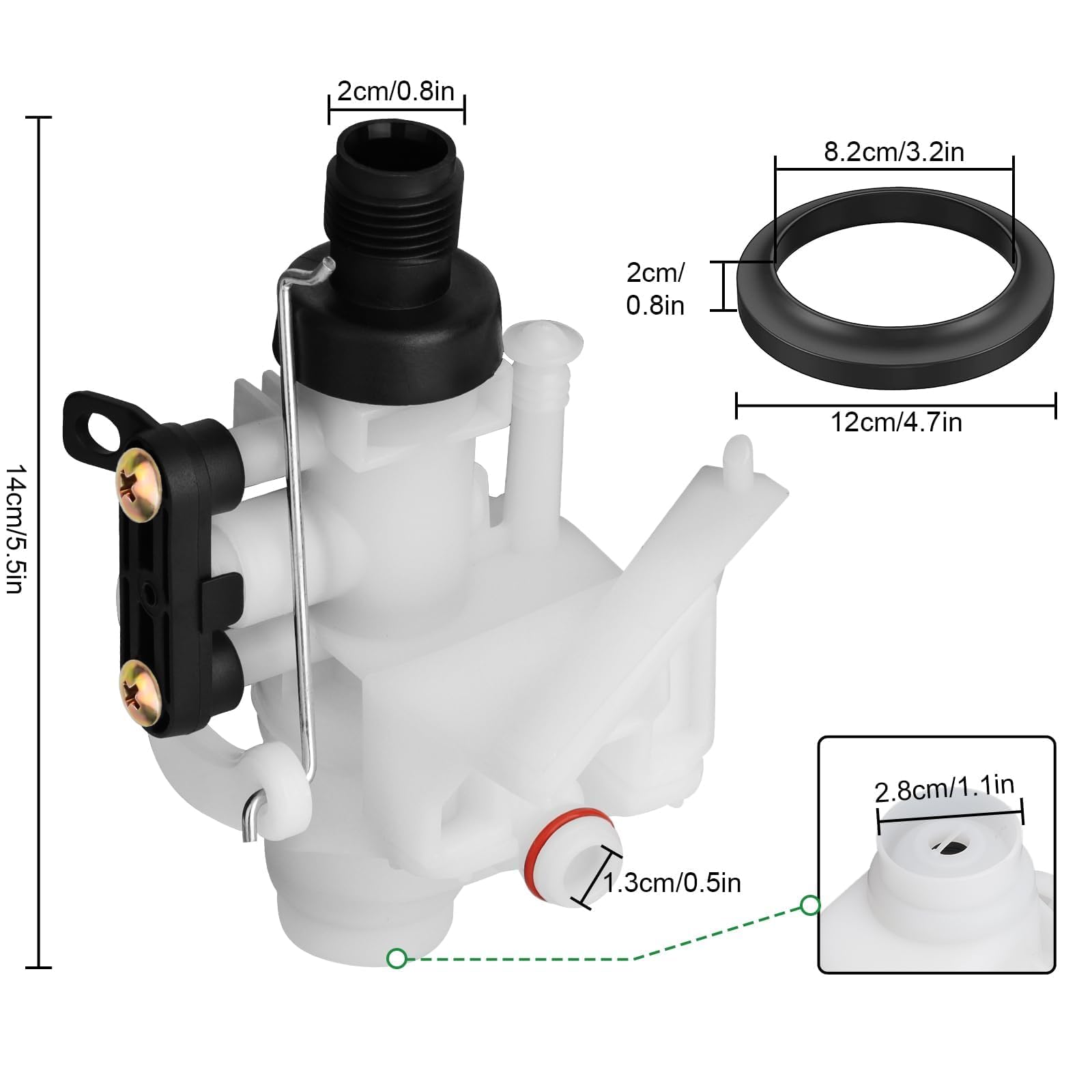 Snapklik.com : Linkstyle 31705 RV Toilet Water Valve Kit