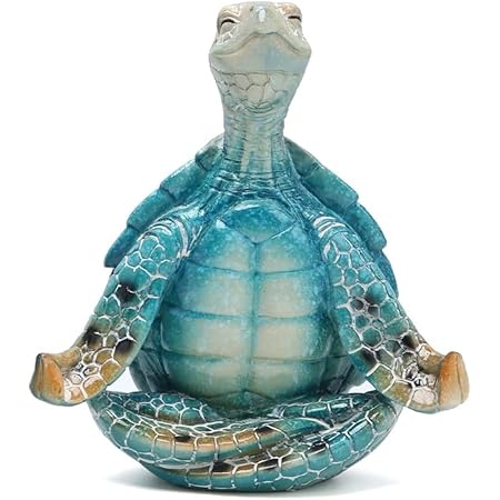 Amazon.com: Hodao Set of 2 Sea Turtle Yoga Figurines Decorations Summer ...