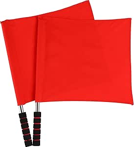 Amazon.com : Wensmy 2Pcs Sports Referee Flags Linesman Flags Stainless ...