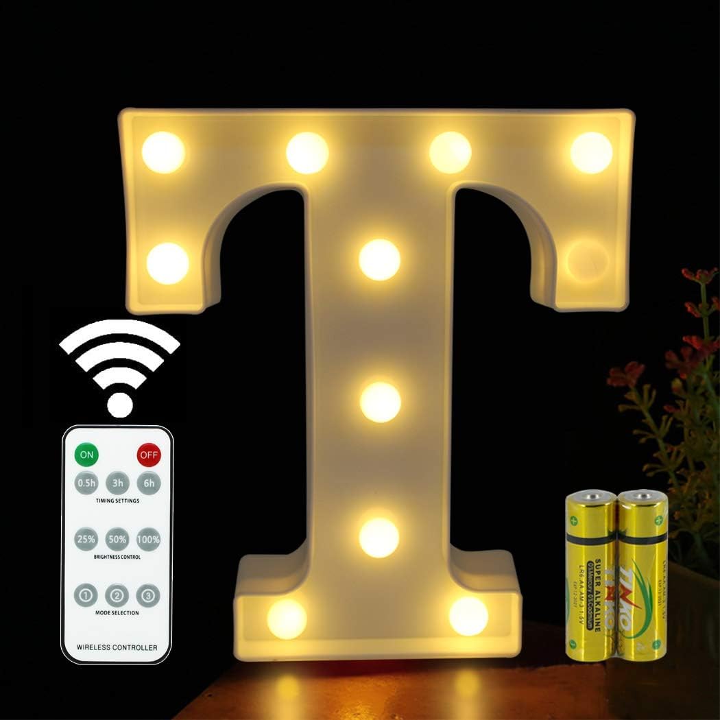 HONPHIER® Letter Lights Decorative LED Alphabet Lights Remote Control ...