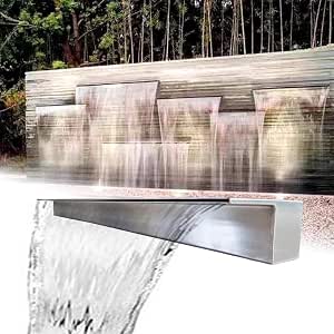 Amazon.com: Stainless Steel Pool Waterfall Spillway Fountain Pond ...