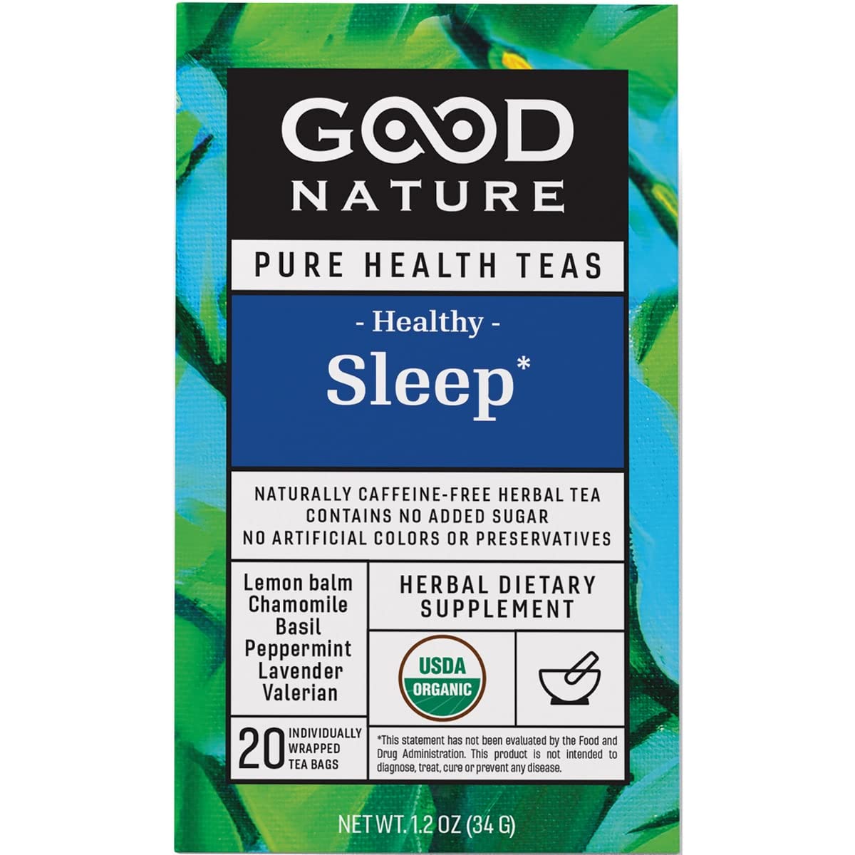 Amazon.com : Good Nature Healthy Sleep Tea, 1.2 Ounce : Grocery ...