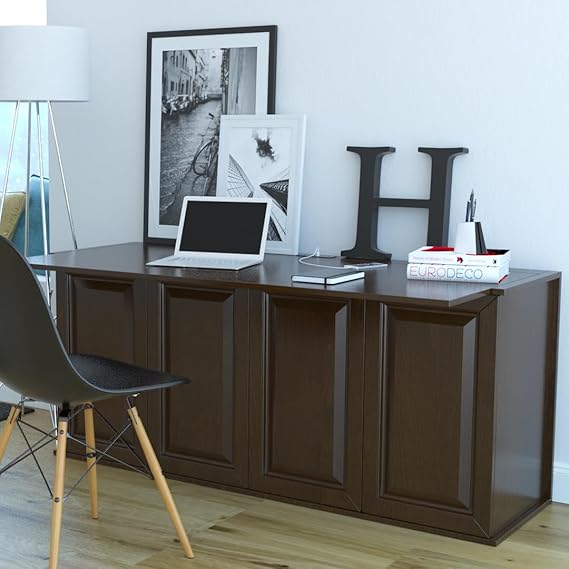 Amazon.com: Leto Muro Orion Console Bed with Desk | Murphy Cabinet Bed Queen with Mattress ...