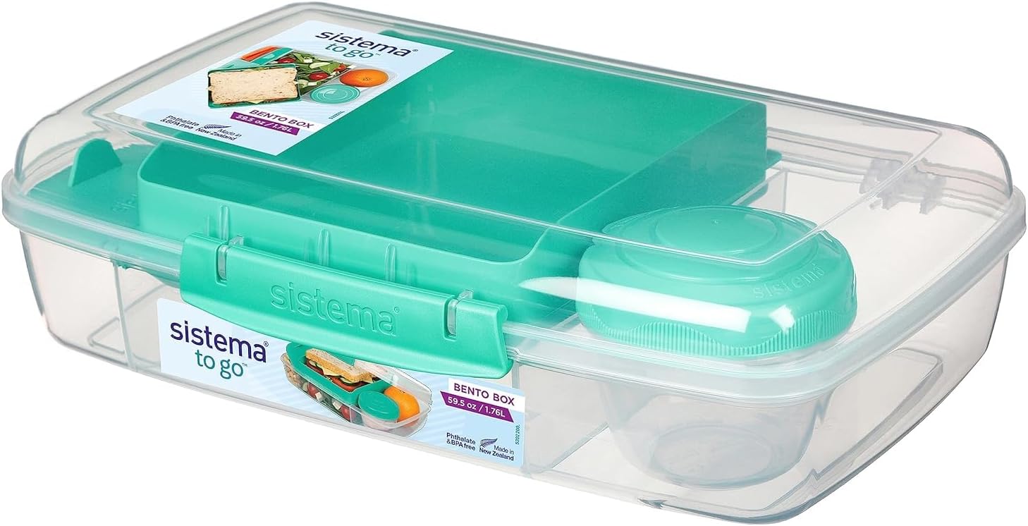 Sistema To Go Collection Large Bento Box Plastic Lunch and Food Storage ...