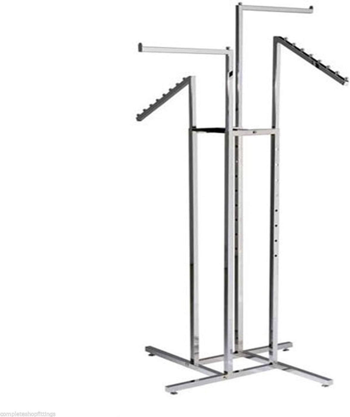 4 WAY MIX FASHION CLOTHES RAIL HEAVY DUTY SHOP DISPLAY GARMENT RACK ...