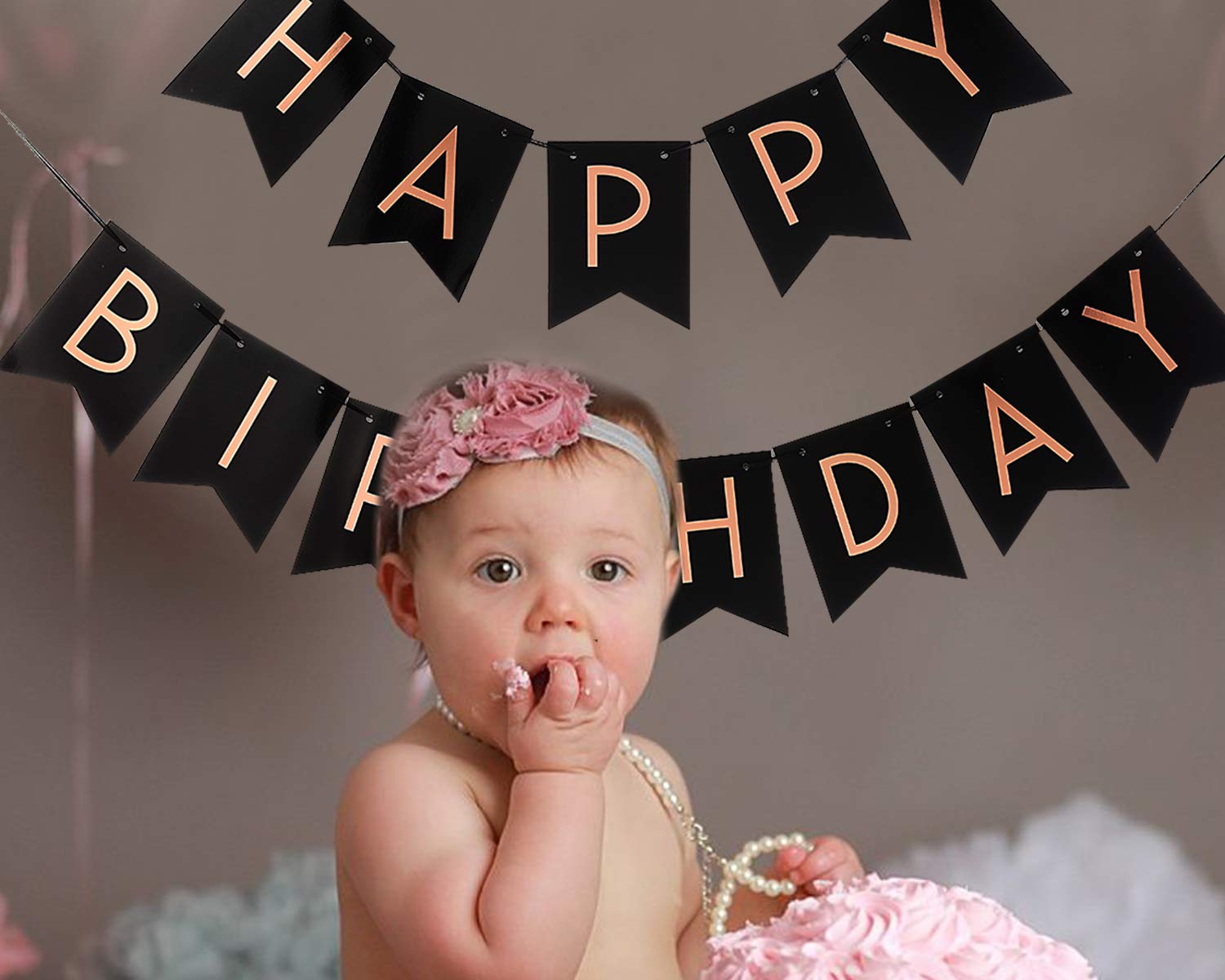 Happy Birthday Banner For Rose Gold Party Decorations Shiny Black And happy-birthday-banner-for-rose-gold-party-decorations-shiny-black-and