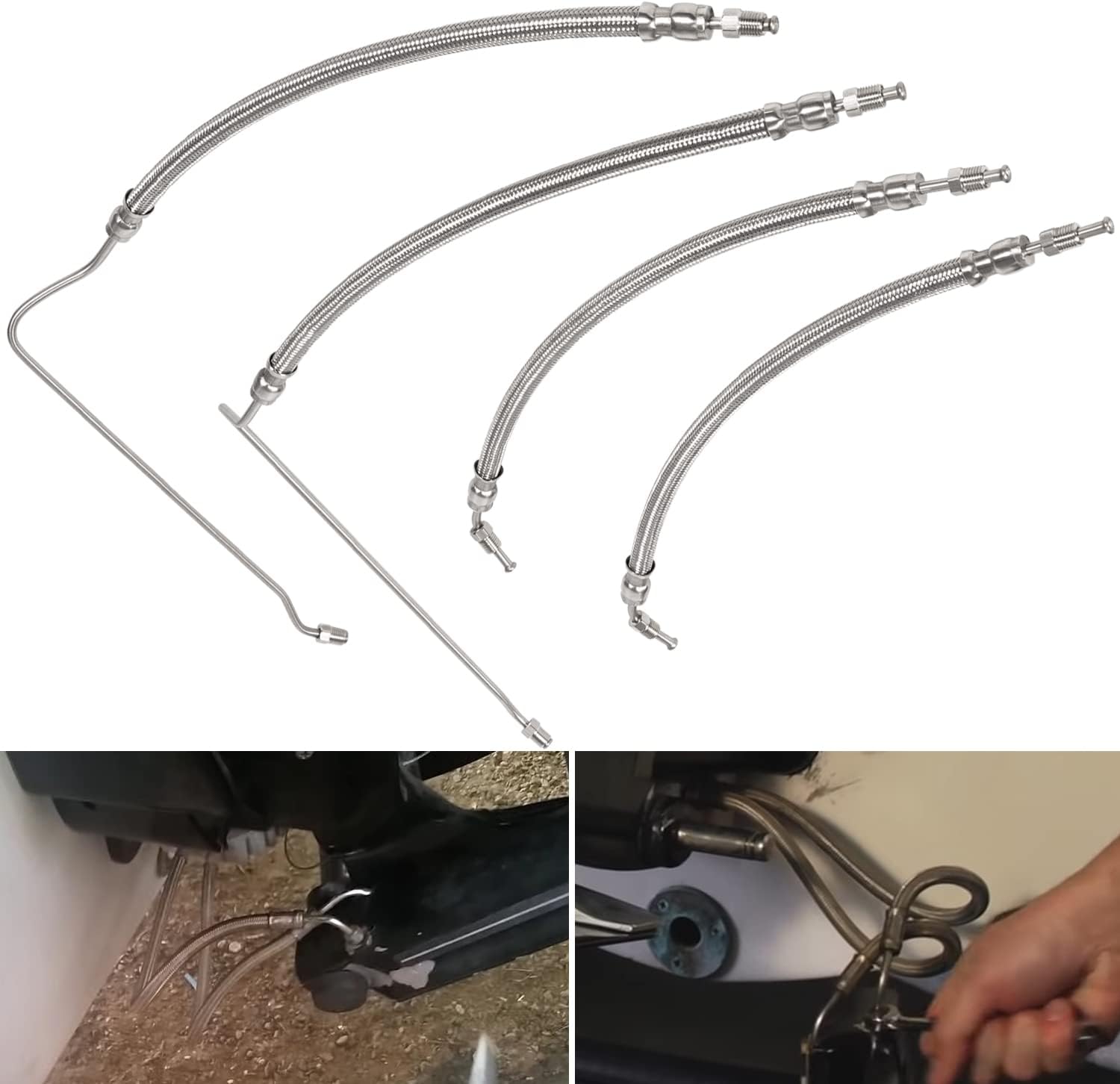 Trim Tilt Hydraulic Ram Cylinder Hose Kit Fit for Mercruiser Alpha I 15 ...