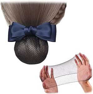 Lot de 2 filets élastiques pour chignon avec nœud pour chignon et danse ...