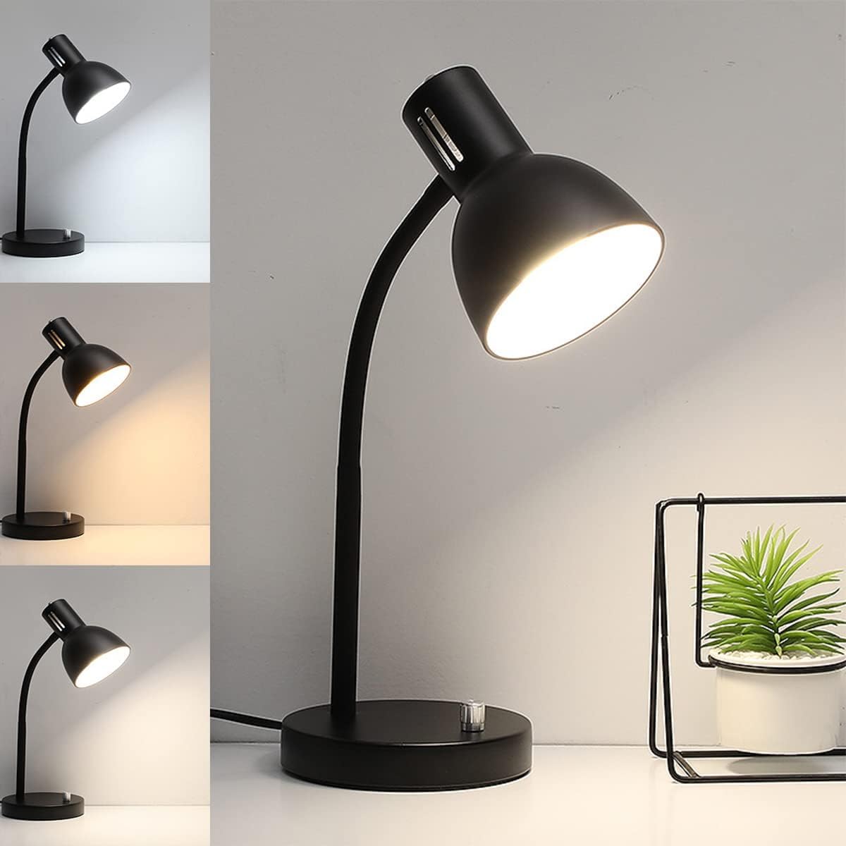 LED Desk Lamp for Home Office, 3 Levels Dimmable Reading Light Flexible ...