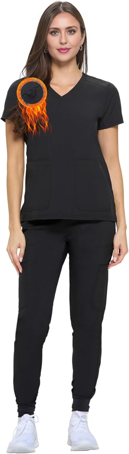 Amazon.com: M&M SCRUBS Women's Essential Jogger Scrub Set Nursing ...