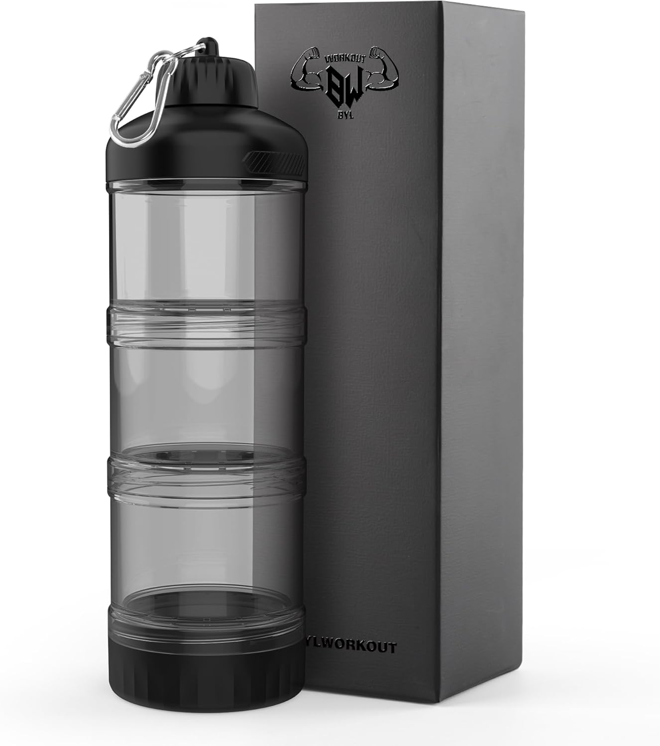 Amazon.com - BYLWORKOUT 3 Layers Protein Travel Container with Funnel ...