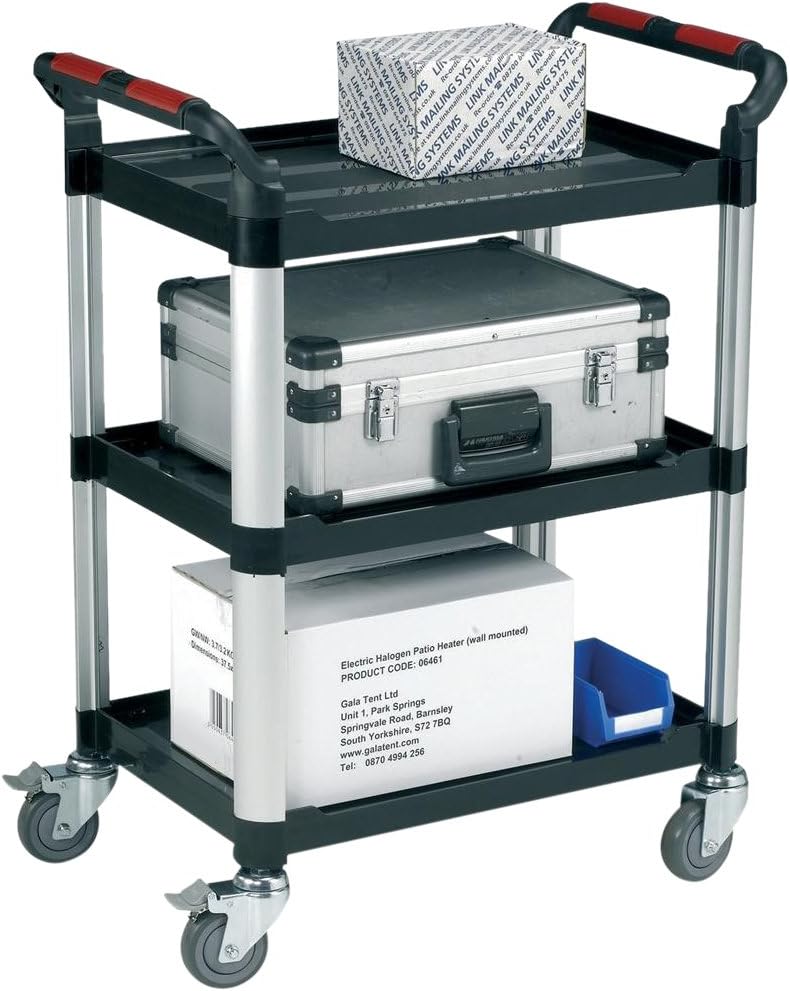 5 Star Facilities Utility Tray Trolley Standard 3 Shelf Capacity 150kg ...