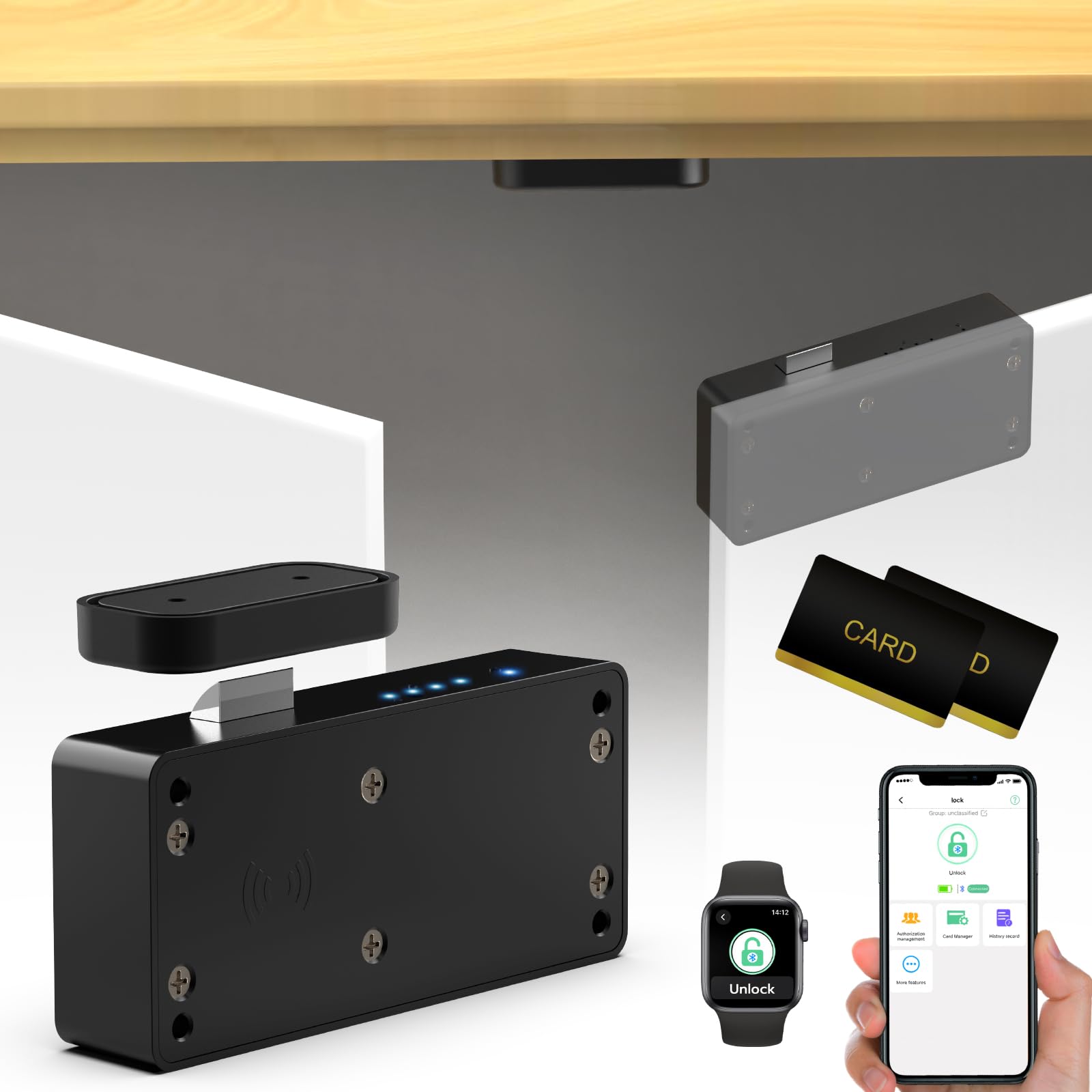 Dhiedas Smart Cabinet Lock, Hidden RFID Drawer Lock, Electronic Keyless ...