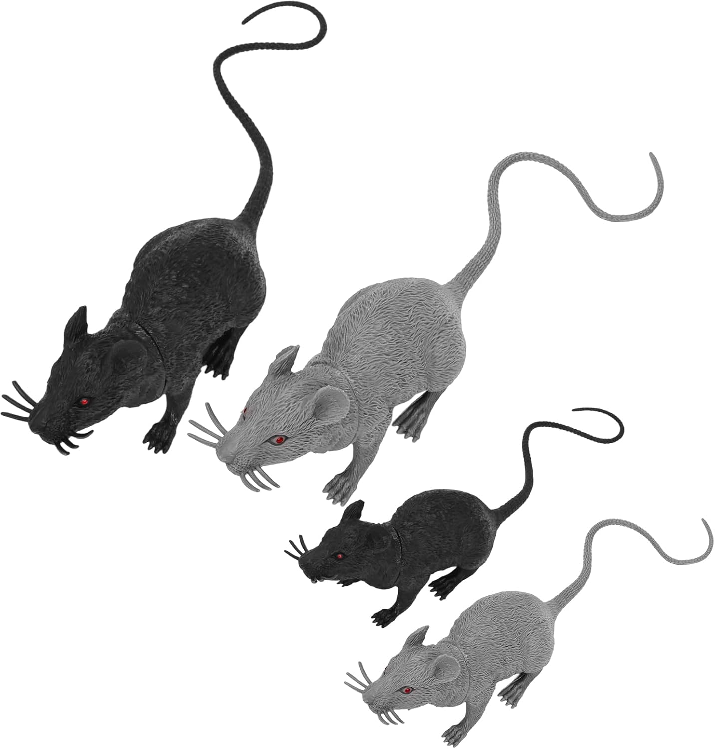 Amazon.com: COZFUR 4 Pcs Halloween Fake Rat, Large 13.8 Inches Plastic ...