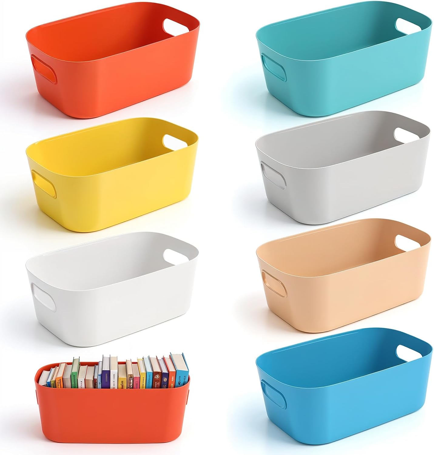 Amazon.com: Afcabakila 7 PCS 4.2L Plastic Storage Bins, Multicolor ...