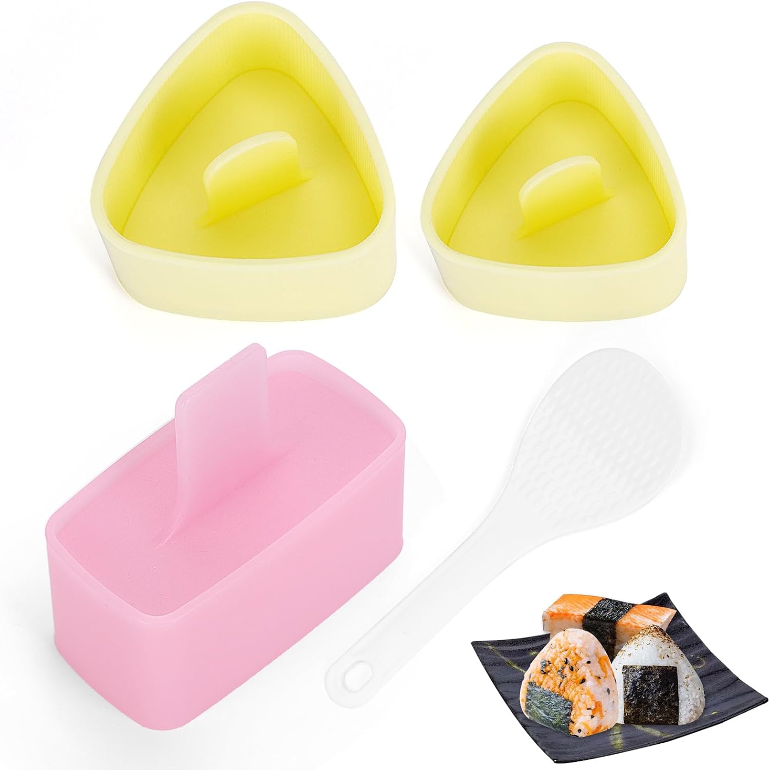 Amazon.com | VVNIAA Onigiri Mold Kit - 3 Pack Triangle Musubi & Spam ...