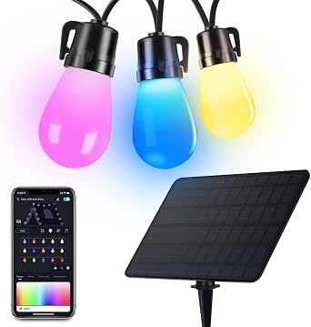 Amazon.com: ASAHOM Solar Powered Outdoor String Lights Color Changing ...