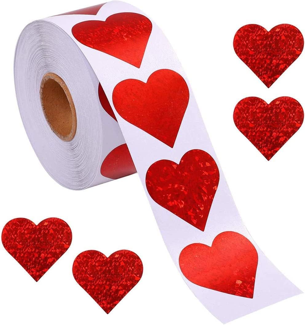 Amazon.com: Red Love Heart Stickers, 25mm Valentine's Day Adhesive ...