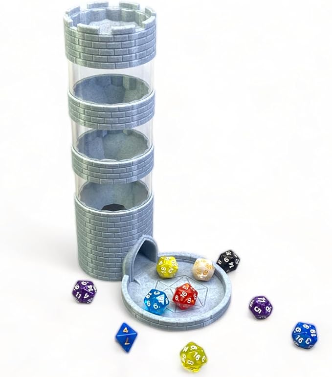 Amazon.com: Lixusia Castle Dice Tower Works with Standard Size Rollers ...