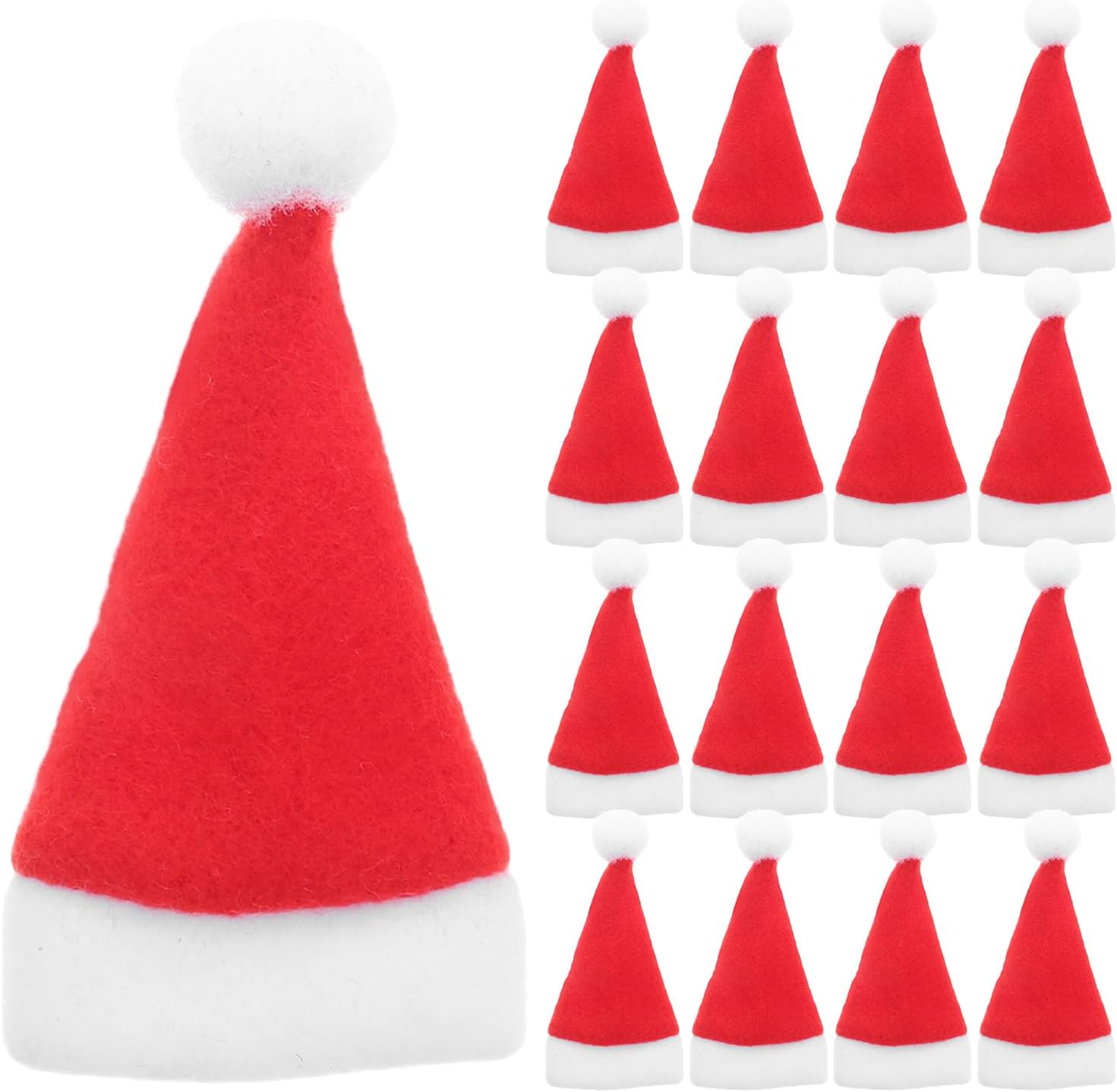 jojofuny 24pcs Mini Santa Hat: Small Santa Hats Bulk for Craft, Dolls ...