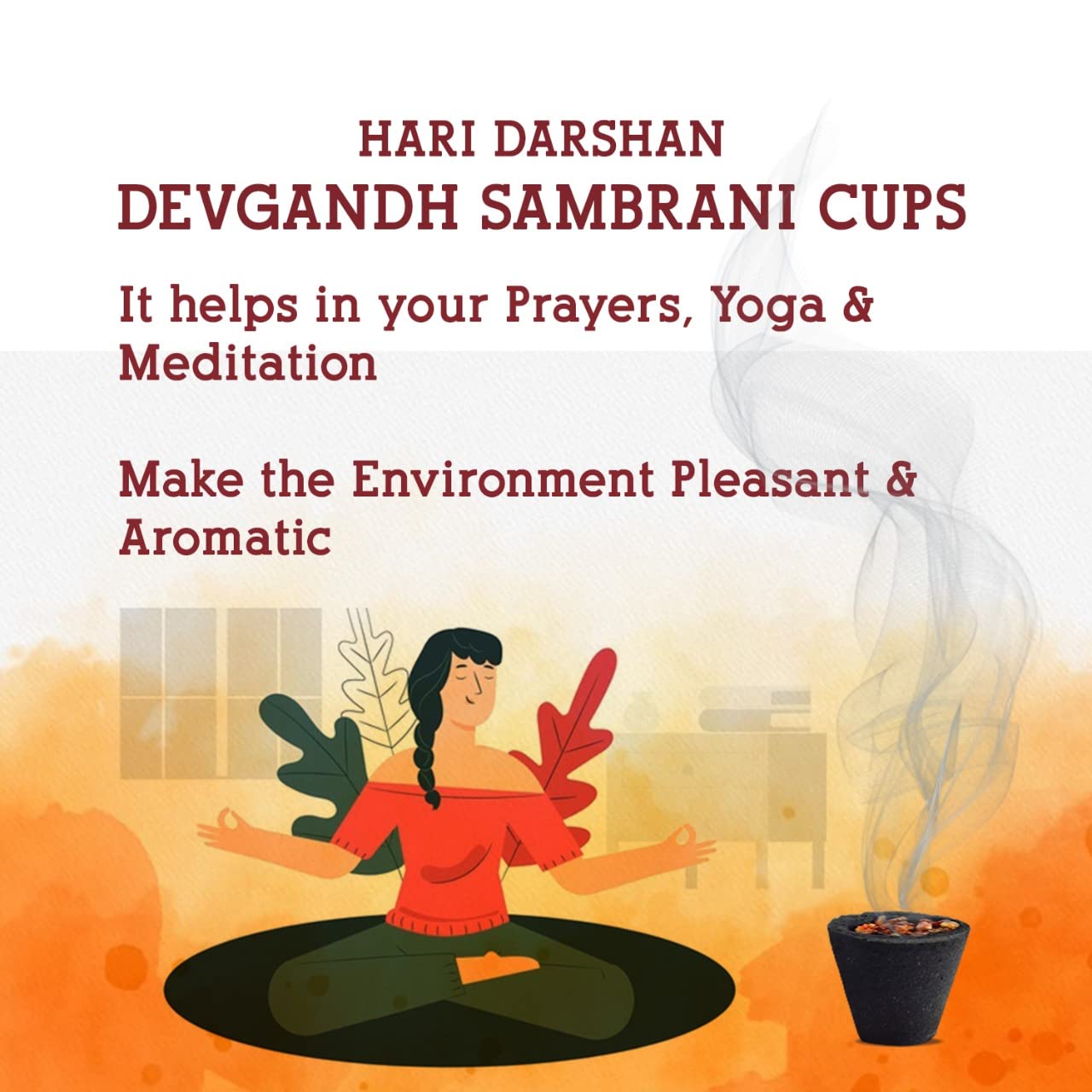 Buy Hari Darshan Devgandh Sambrani Loban Dhoop Cups with Burner Plate ...