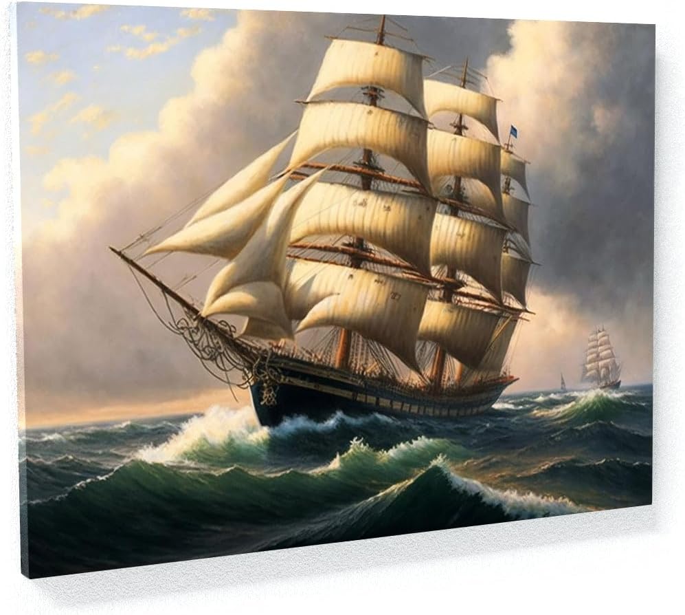 Amazon.com: Sense Canvas Ship Clipper Sail 52 Canvas Art - Home Decor ...